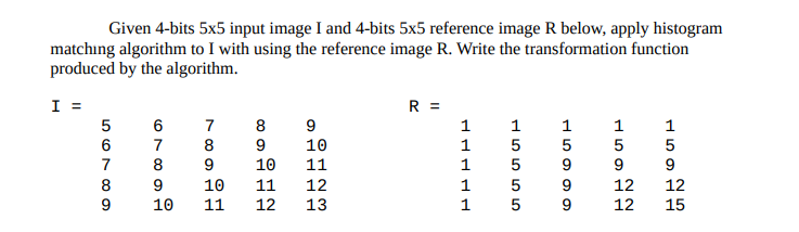 Please solve step by step.Given 4-bits 5×5 ﻿input | Chegg.com