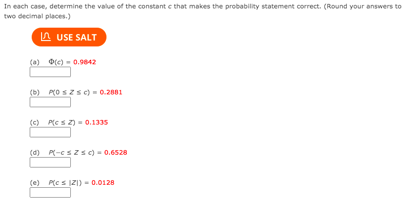 Solved In each case, determine the value of the constant c | Chegg.com