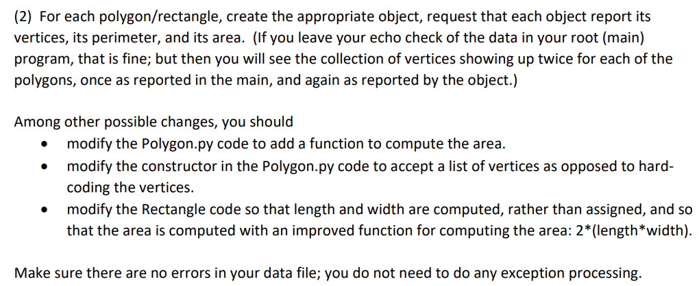 Solved (Python) Create a program that requests each object | Chegg.com