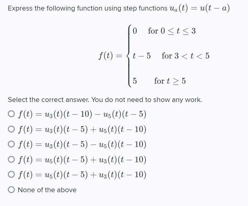 Solved Express The Following Function Using Step Functions 3334