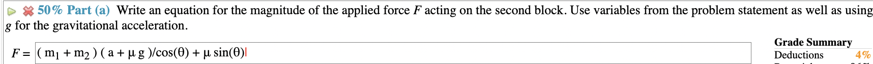 Solved (0\%) Problem 10: Two blocks connected by a string | Chegg.com