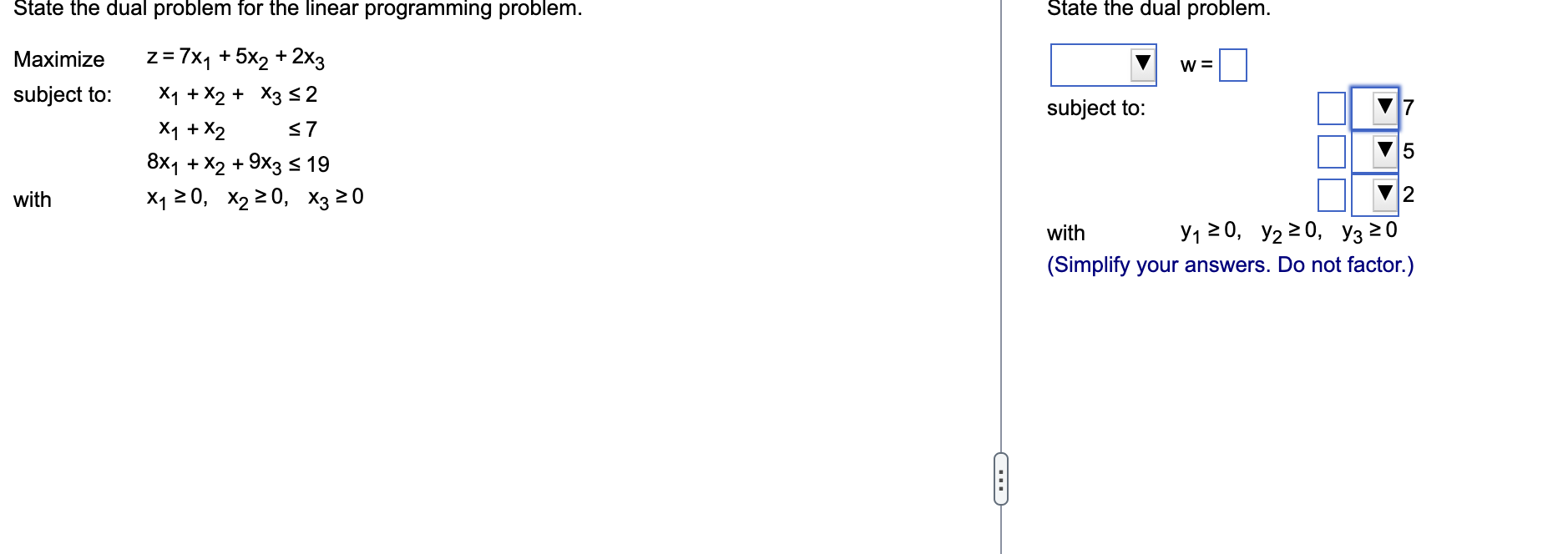 Solved State the dual problem for the linear programming | Chegg.com