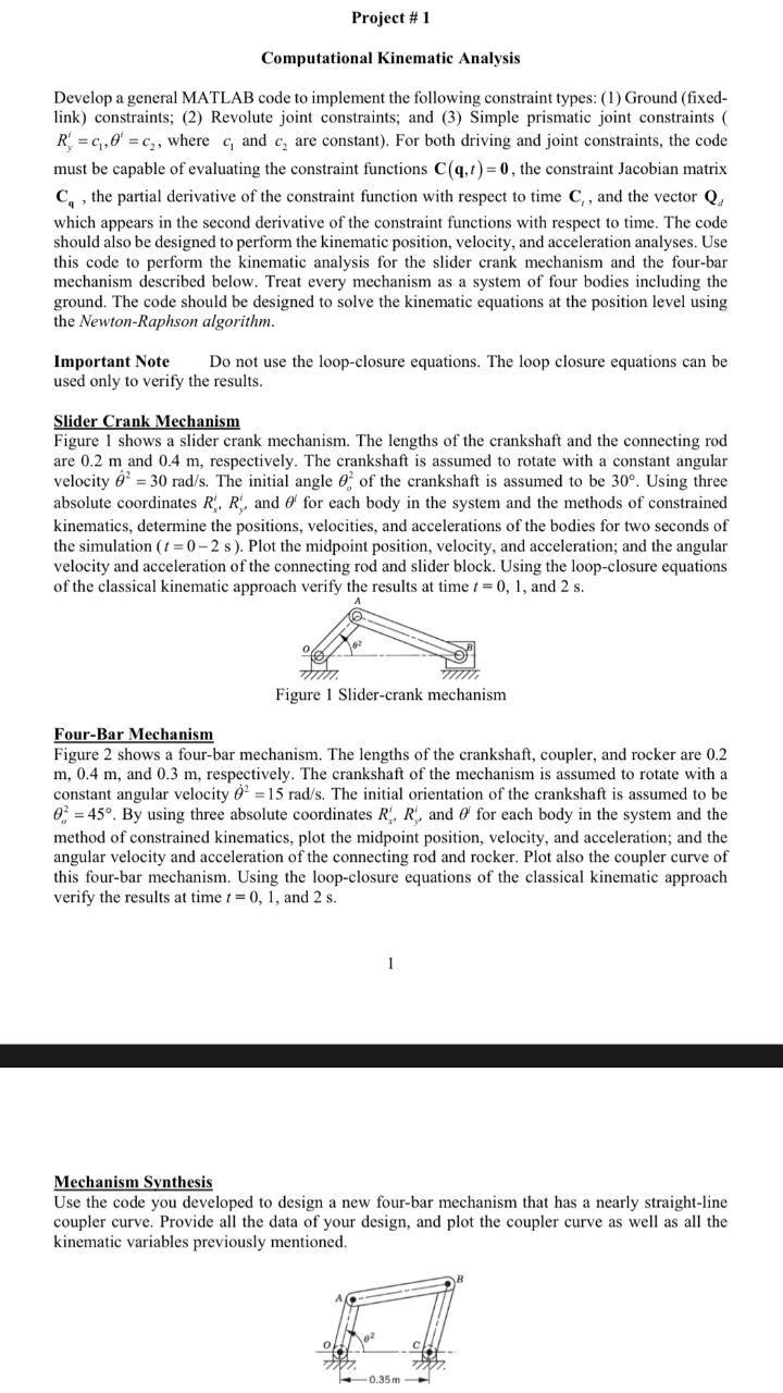 Project 1 Computational Kinematic Analysis Develop 