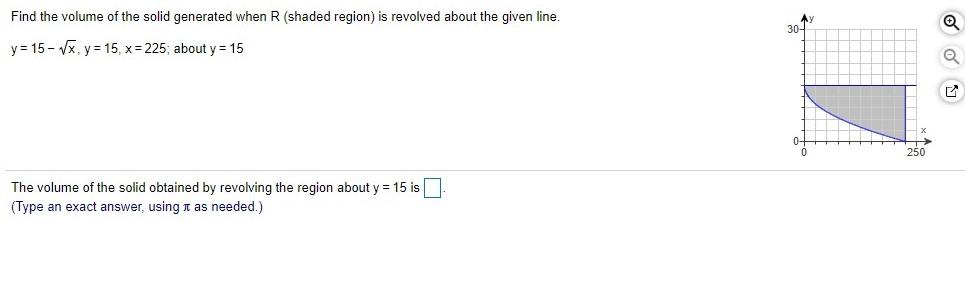 Solved Find the volume of the solid generated when R (shaded | Chegg.com