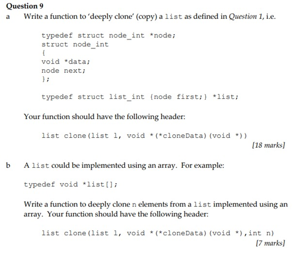 Solved Question 9 Write a function to 'deeply clone' (copy) | Chegg.com