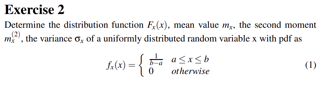 Solved Determine the distribution function Fx(x), mean value | Chegg.com