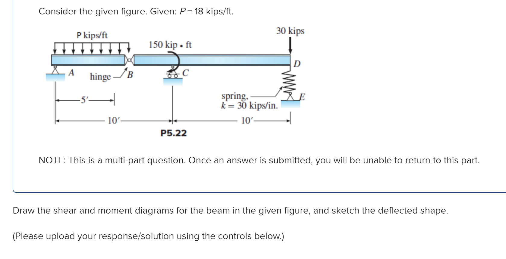 Solved Consider the given figure. Given: P=18kips/ft. NOTE: | Chegg.com
