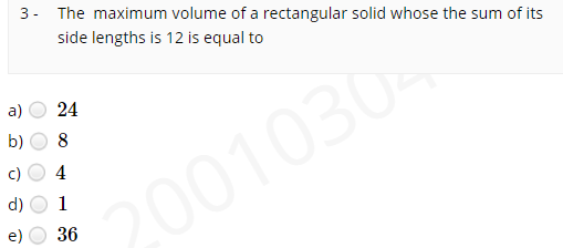 Solved 3 - The maximum volume of a rectangular solid whose | Chegg.com