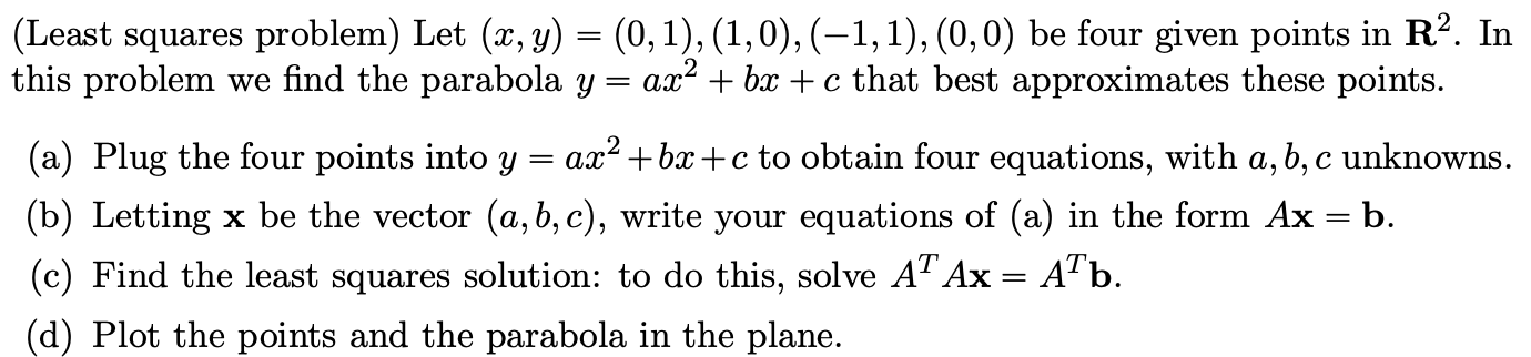 Solved (Least squares problem) Let | Chegg.com