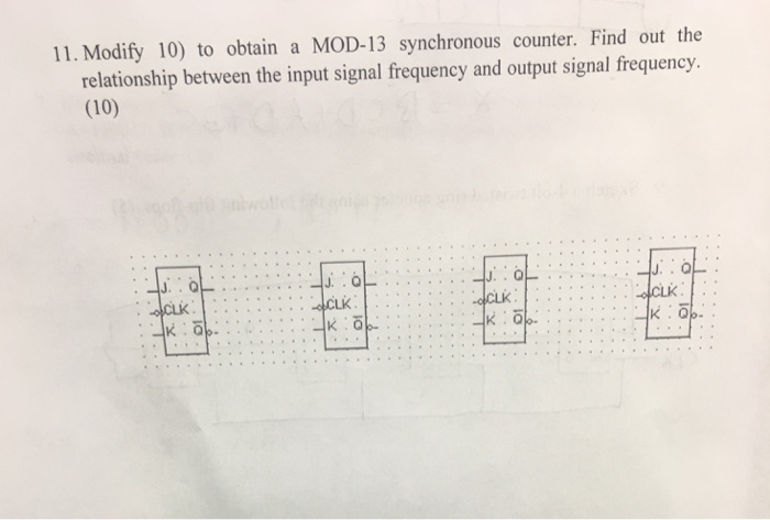 Solved 11. Modify 10) to obtain a MOD-13 synchronous | Chegg.com