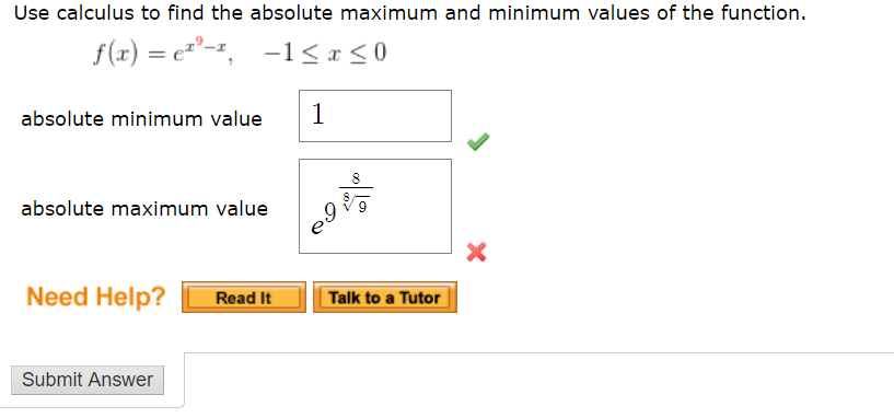 Solved Use calculus to find the absolute maximum and minimum | Chegg.com