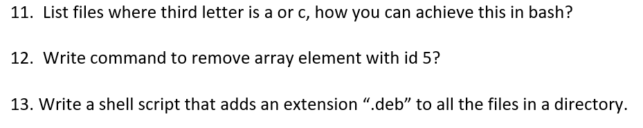 Solved 11. List files where third letter is a or c, how you | Chegg.com