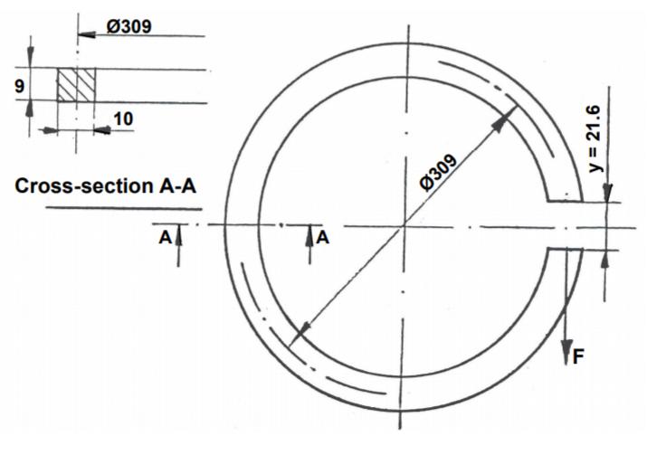 Solved The figure (dimensions in mm) shows a piston ring. | Chegg.com