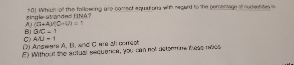 Solved 10) Which of the following are correct equations with | Chegg.com
