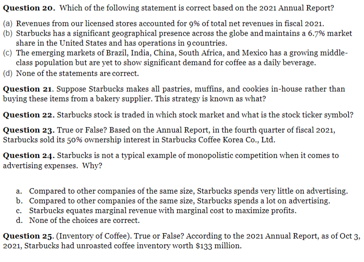 Solved Question 20. Which of the following statement is | Chegg.com