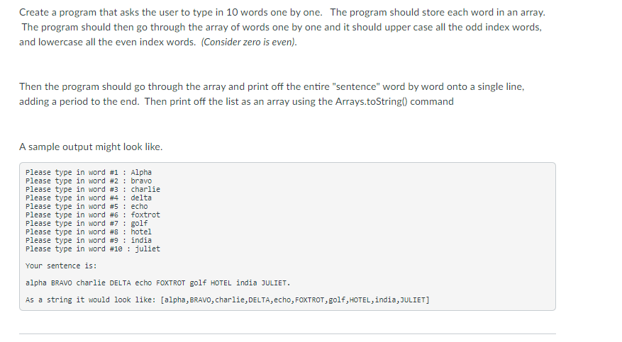 Solved Create a program that asks the user to type in 10 | Chegg.com