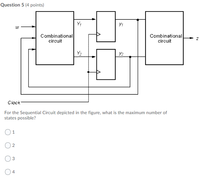 Solved Question 5 (4 points) V1 Combinational circuit | Chegg.com