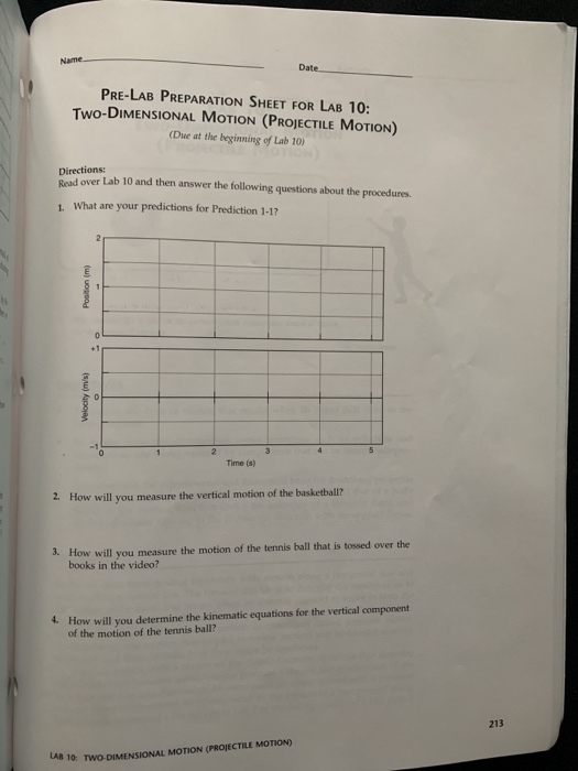 Name. Date PRE-LAB PREPARATION SHEET FOR LAB 10: | Chegg.com