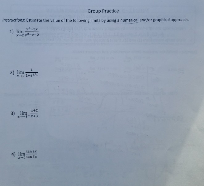 Solved Group Practice Instructions: Estimate the value of | Chegg.com