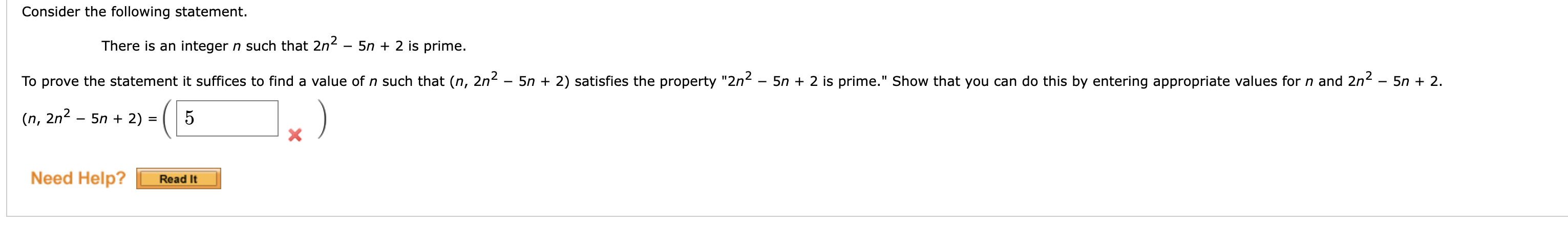 Solved Consider the following statement. There is an integer | Chegg.com