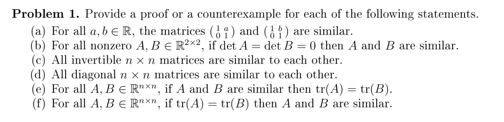Solved Problem 1. Provide a proof or a counterexample for | Chegg.com