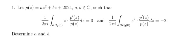 Solved Let p(z)=az2+bz+2024,a,binC, such | Chegg.com
