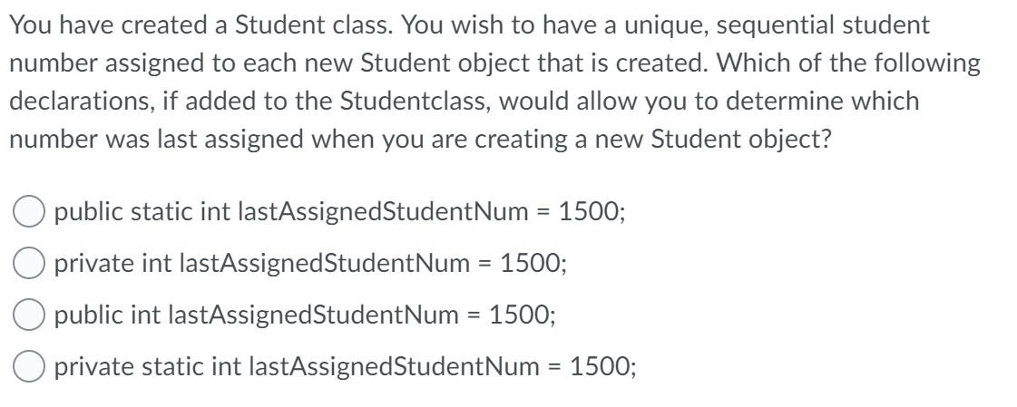Solved You have created a Student class. You wish to have a | Chegg.com