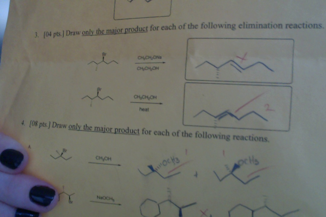 Solved 3 104 ptsDraw only the major product for each of the | Chegg.com