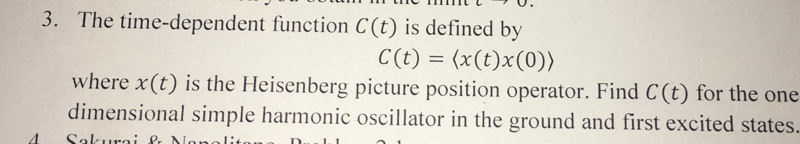 Solved 3. The time-dependent function C(t) is defined by | Chegg.com