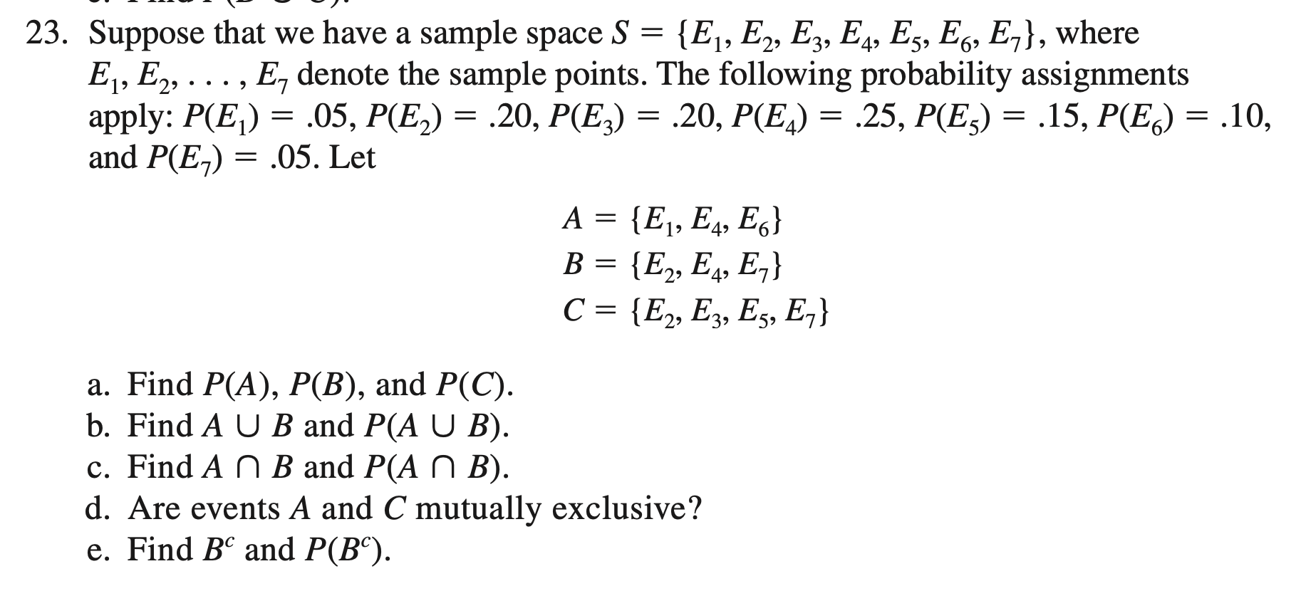 Solved 3. Suppose that we have a sample space | Chegg.com