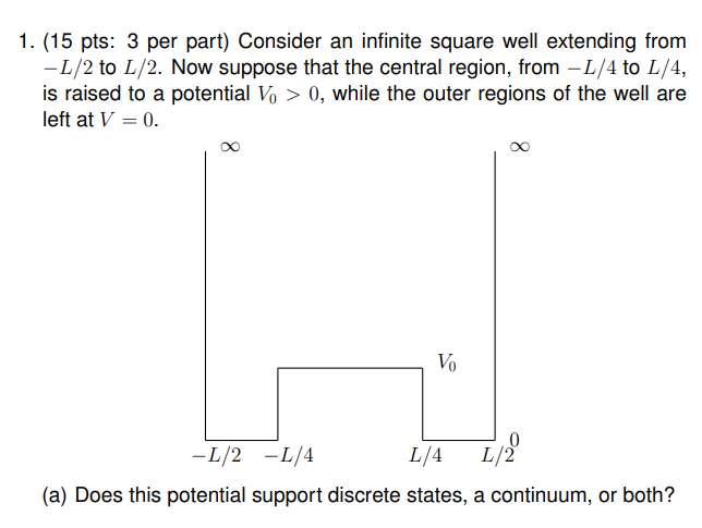 Solved 1. (15 pts: 3 per part) Consider an infinite square | Chegg.com