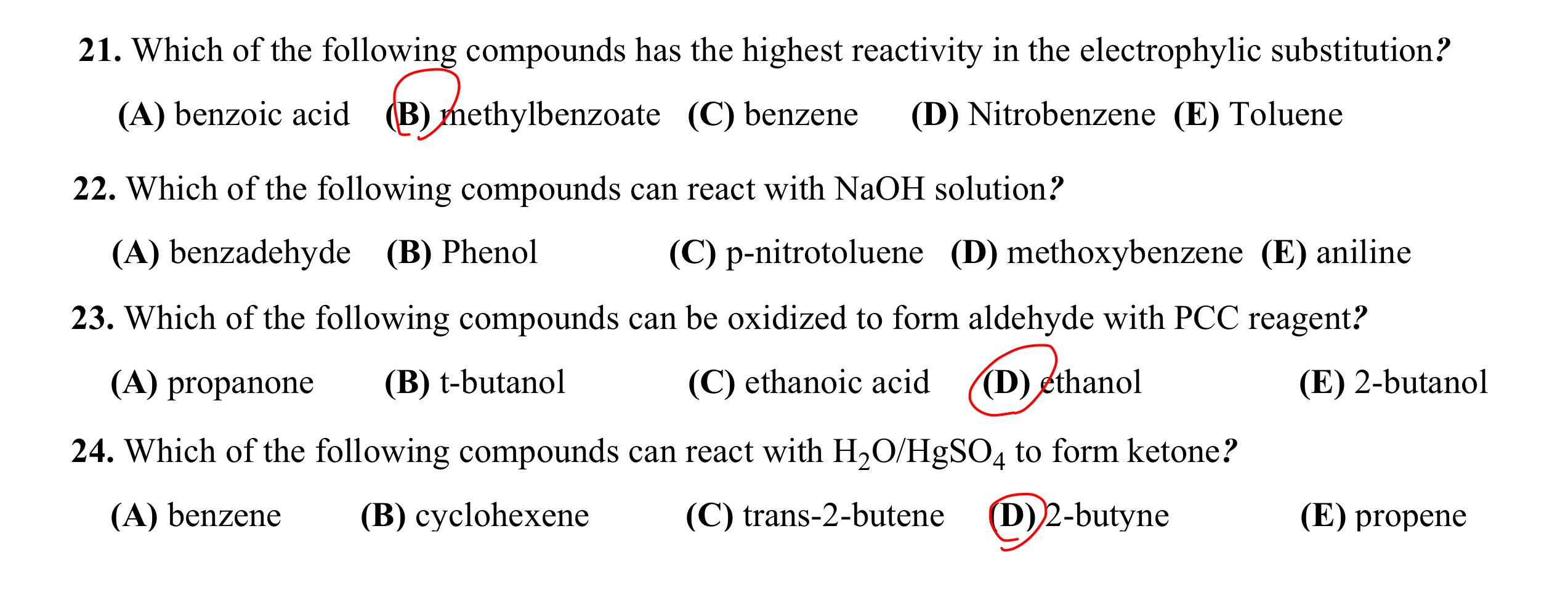 Solved Which of the following compounds has the highest | Chegg.com