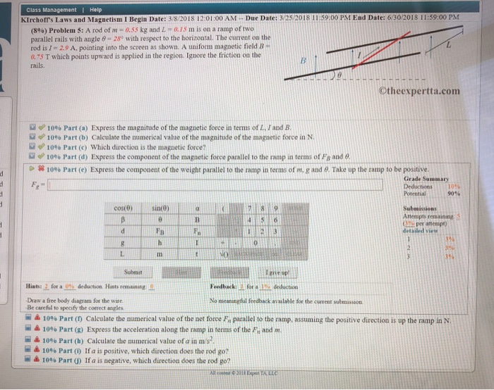 Solved Class Management | Help KIrchofl's Laws and Magnetism | Chegg.com