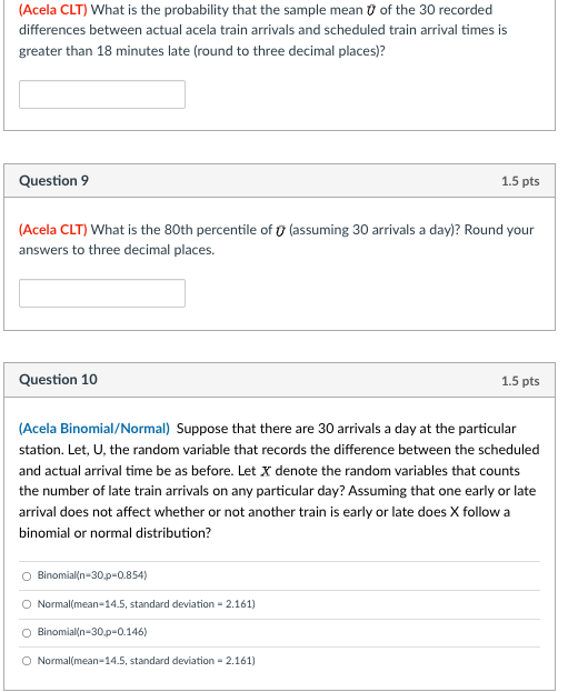 (Acela CLT) What is the probability that the sample | Chegg.com
