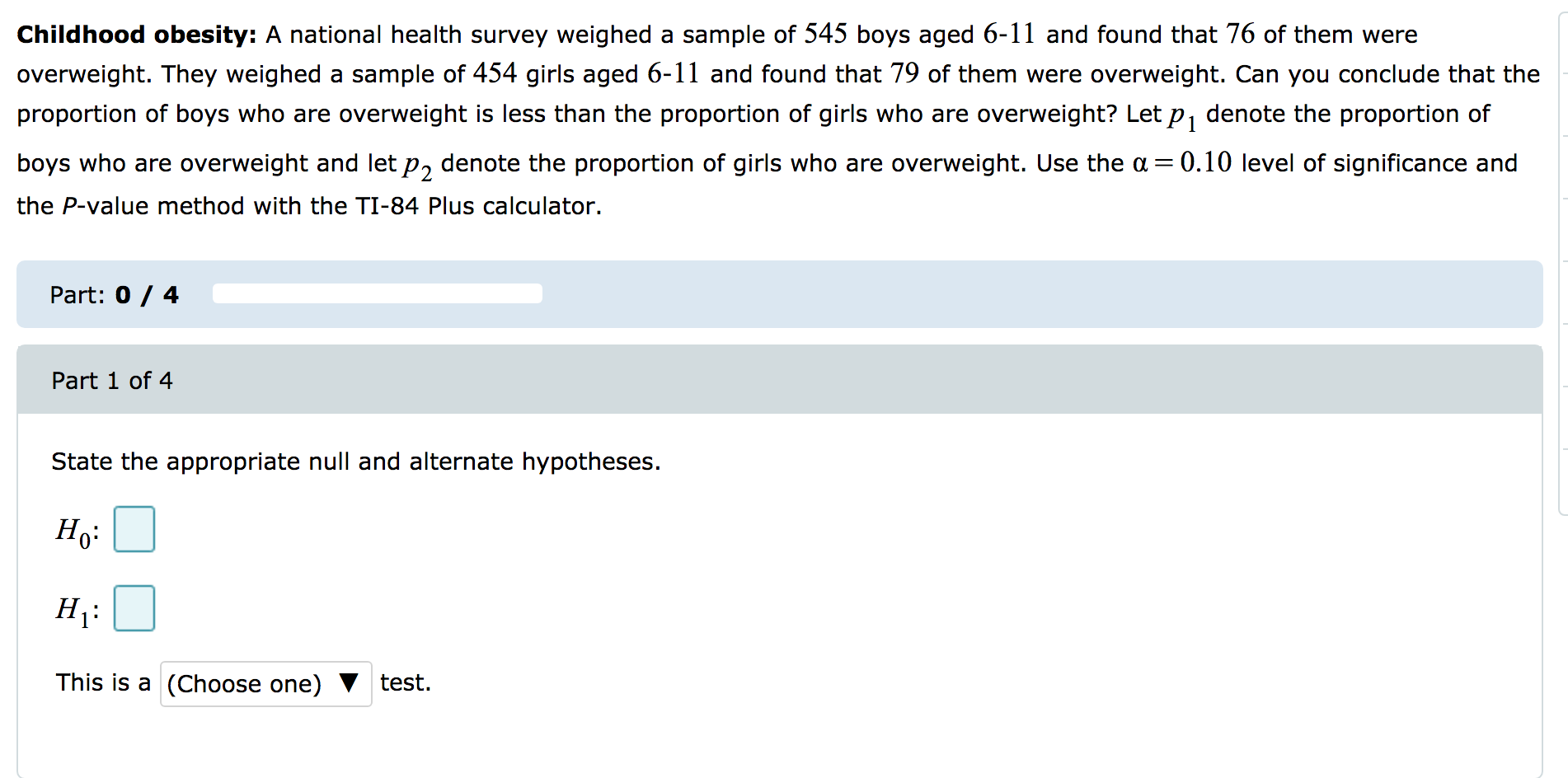 Solved part 2: p-value part 3: reject or do not reject part | Chegg.com