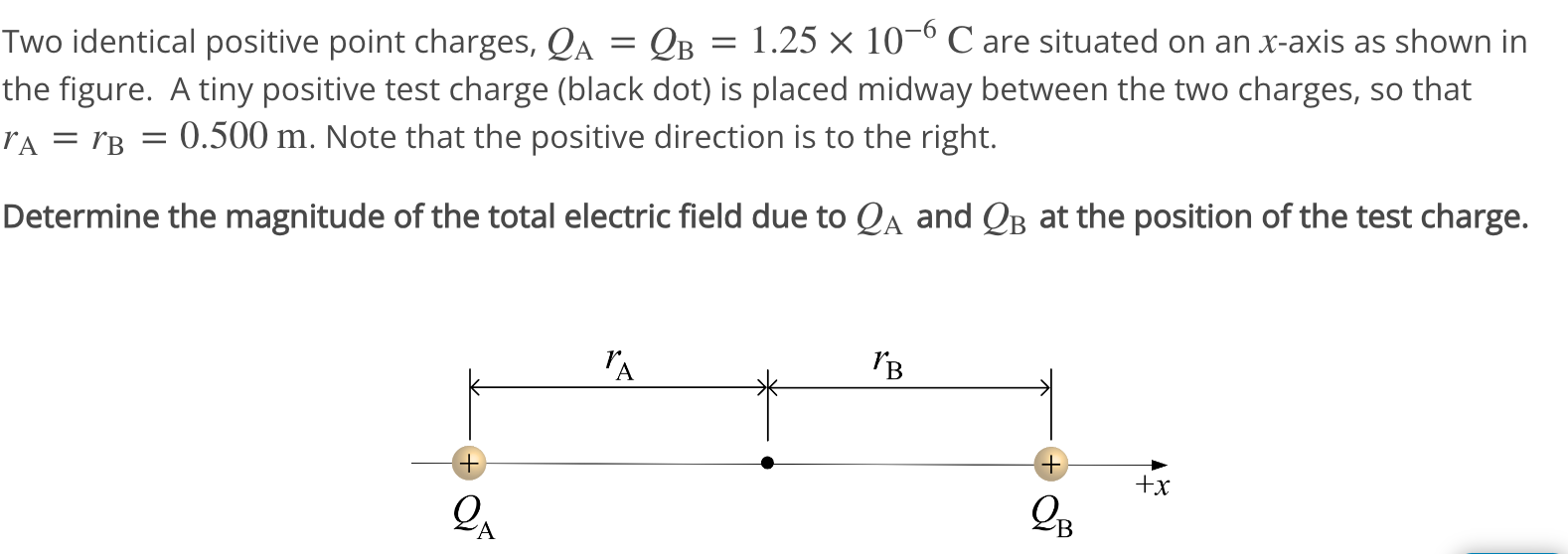 Solved Two identical positive point charges, | Chegg.com
