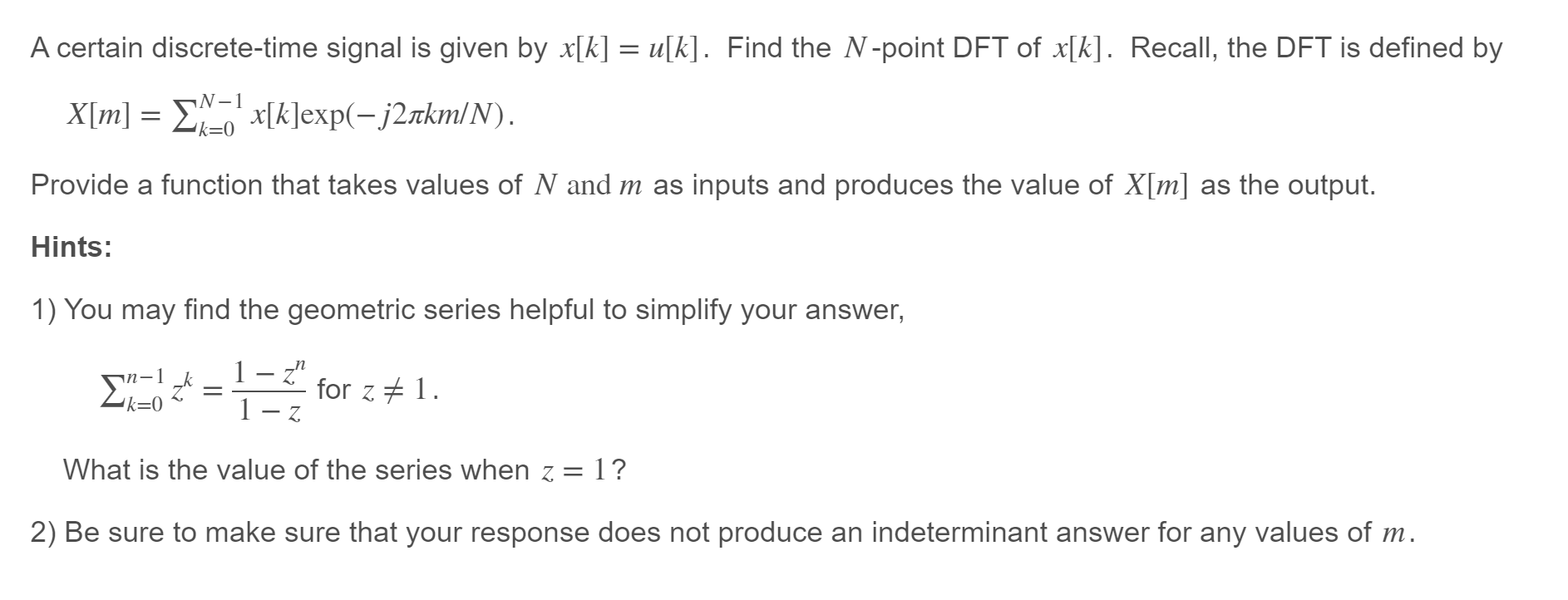 Solved A certain discrete-time signal is given by . Find the | Chegg.com
