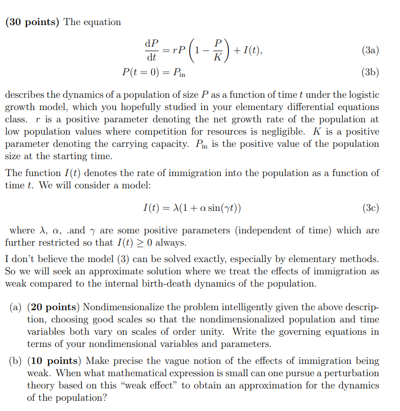 Solved (30 points) The equation | Chegg.com