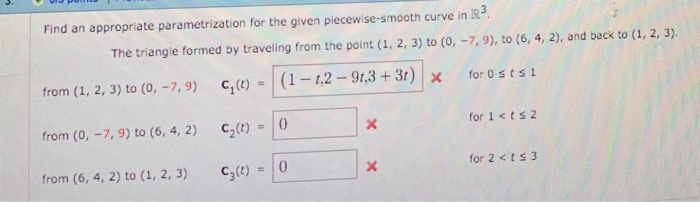 Solved Find an appropriate parametrization for the given | Chegg.com