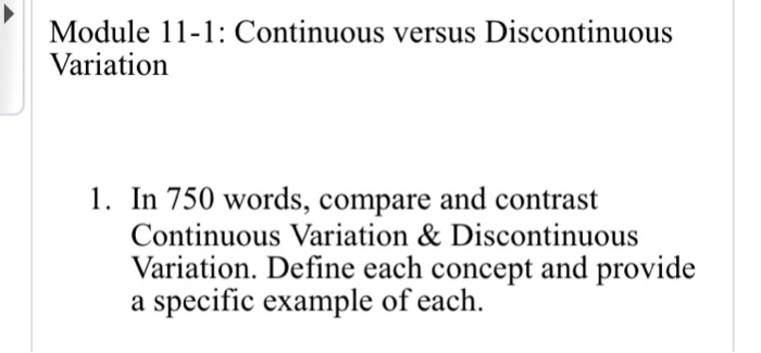 Solved Module 11-1: Continuous versus Discontinuous | Chegg.com