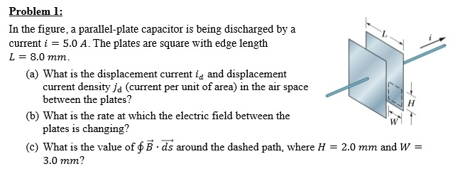Solved Problem 1: In the figure, a parallel-plate capacitor | Chegg.com