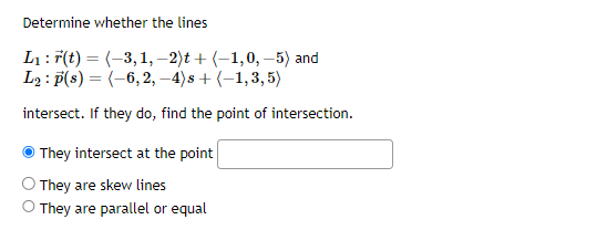 Solved Determine whether the lines | Chegg.com