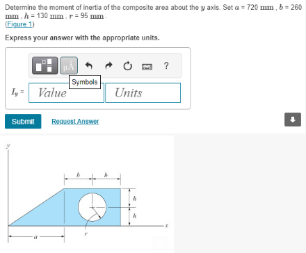 Determine the moment of inertia of the composite area | Chegg.com