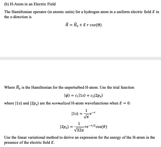 Ii Linear Variational Method In An Orthonormal Basis