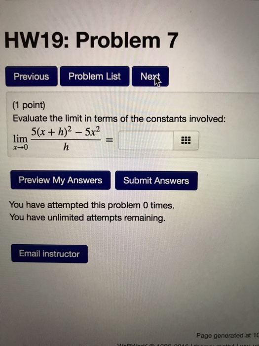 Solved HW19: Problem 7 Previous Problem List Next (1 point) | Chegg.com