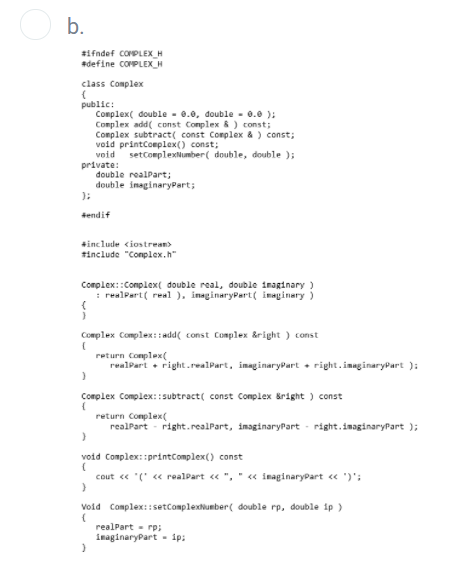 Solved Create a class called Complex for performing | Chegg.com