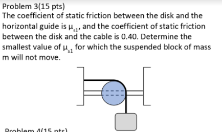 Solved STATICS The coefficient of static friction between | Chegg.com