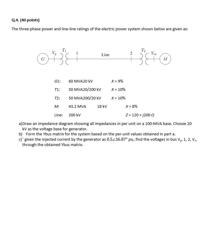 Solved Q.4. (40 points) The three-phase power and line-line | Chegg.com