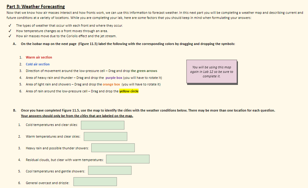Solved Part 3: Weather Forecasting Now that we know how air | Chegg.com