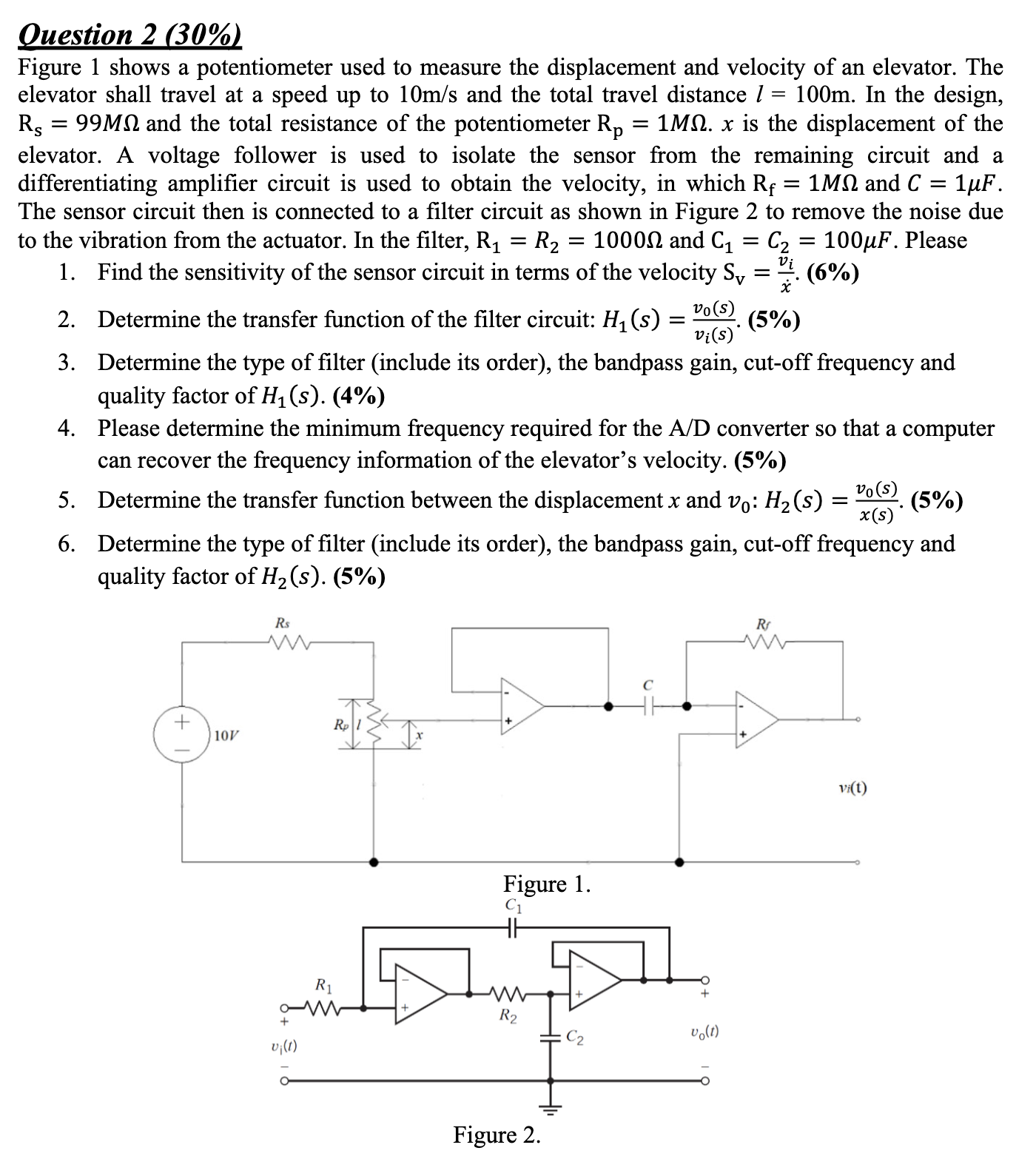 Solved Ouestion 2 (30\%) Figure 1 shows a potentiometer used | Chegg.com Solved Ouestion 2 (30\%) Figure 1 shows a potentiometer used | Chegg.com